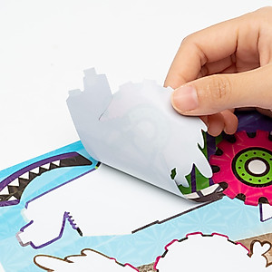 Haooryx 45 Sheet Make Your Own Monster Truck Stickers Truck Make-a-Face Holographic Sticker Car DIY Shiny Stickers Games for Kid Fun Craft Project Monster Truck Themed Birthday Party School Supplies