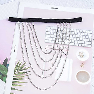 Reetan Boho Crystal Leg Chains Rhinestone Body Chain Rave Party Thigh Chain Body Jewelry Accessories for Women and Girls（B-Silver）