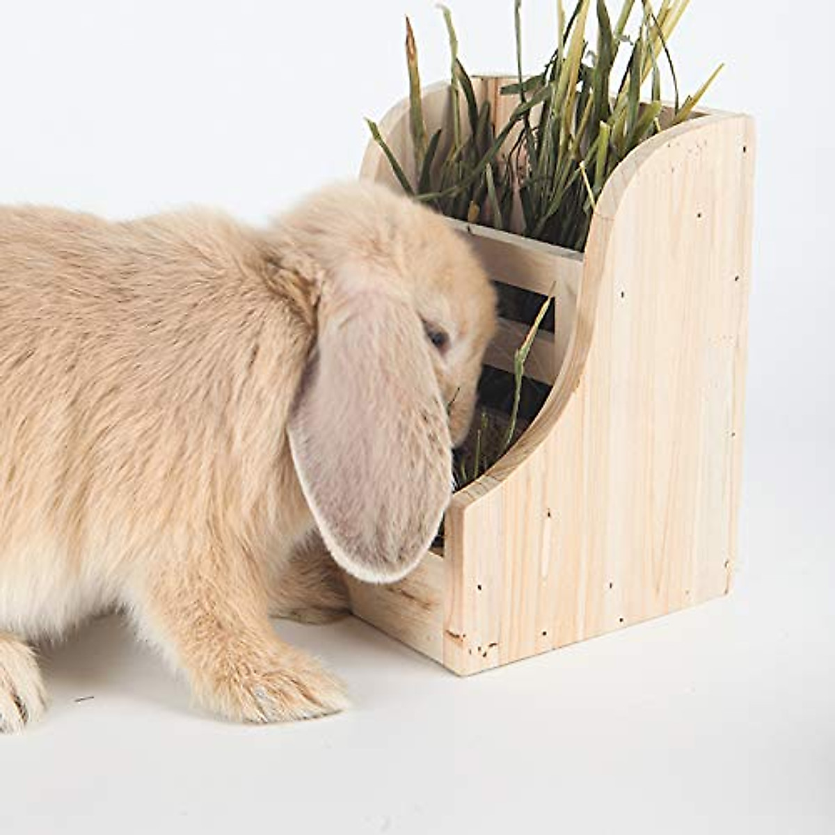 Rabbit Hay Feeder Rack,Wooden Grass Bin,Food Feeding Rack,Bunny Water Bottles Dispenser for Small Animal Supplies Rabbit Chinchillas Guinea Pig (2 Pcs)