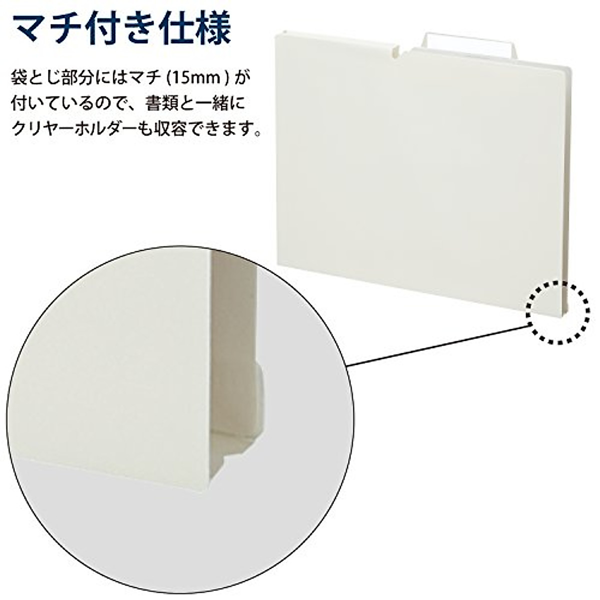 Kokuyo NEOS A4 File Folders, 0.6 Inches (15 mm) Depth, 3 Side Binding PP Type with A Customizable Tab, 10 Pack of Off White, Japan Import (A4P-NEF15WX10)