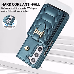 XIMAND for Samsung Galaxy Z Fold 5 Wallet Case with 2 Card Slots,Shockproof and Skin-Like Soft Leather,Stylish and Luxurious Perfect for Women.(DarkGreen)