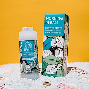 LIFLASH Vitamin C Shower Filter for Hard Water, Aromatherapy Softener Purifier, Help with Softer Skin and Hair Enhancement, for Universal Output Showerhead, Easy Installation (MORNING IN BALI)