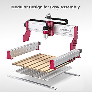 NymoLabs NBS-6040 CNC Router Machine with Custom-Made 710W 7000-30000 RPM Trim Router Spindle & ER-11 Collet, Linear Rails & Ball Screws on 3-axis, Engraving for Wood Acrylic Aluminum