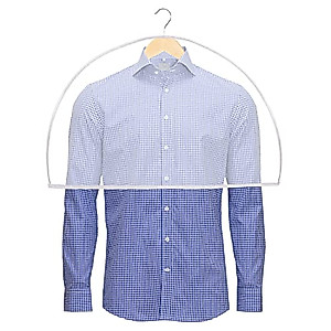 Shoulder Covers Plastic Hanger Covers for Clothes (Set of 12) Closet Clothes Protectors Breathable Clear Jacket Cover with 2" Gusset for Suit, Coat, Jackets, Blouses, Dress - 24'' x12" x2''/12 Pack