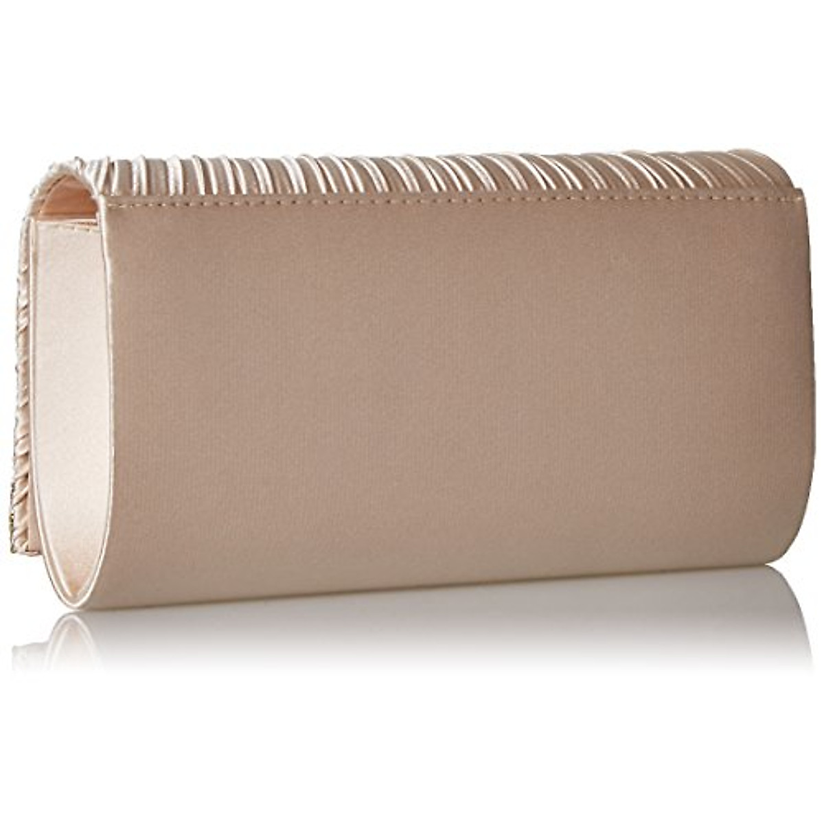 Jessica McClintock womens Chloe Satin Clutch Evening Handbag, Champagne, One Size US
