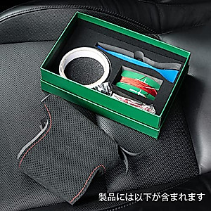 Alfanxi Hand Stitch Alcantara Steering Wheel Cover Compatible with Hyundai Elantra New i20 Elantra Bayon 2022 2023(Red Stripe)