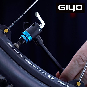 GIYO Bike Frame Floor Pump - Compact & Durable, Fast Tire Inflation for Road & MTB - Presta/Schrader, Max 140 psi - Small Pump with Gauge (GM631)