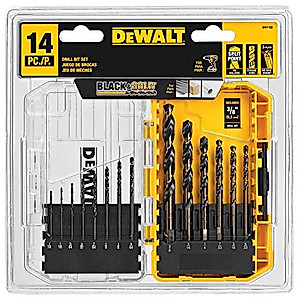DEWALT DW1162 14-Piece Black Oxide Drill Bit Set