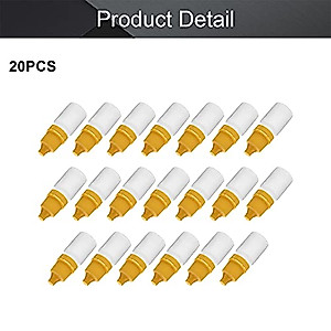 Othmro 20Pcs 0.2oz Lab Dropping Bottles 5ml PE Plastic Bottles Lab Eye Dropper Bottles Squeezable Eye Liquid Drop Bottle Small Mouth Drop Bottles Sample Seal Storage Bottles with Yellow Cap for Travel