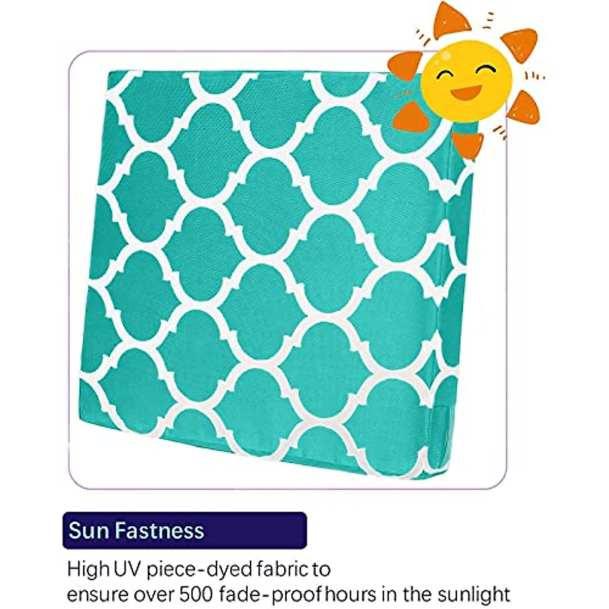 idee-home Patio Cushion Covers Replacement, Outdoor Cushion Covers Slipcovers for Patio Furniture, Couch Seat Cushions Cover with Zipper, Sunbrella Waterproof Slip Covers Outside (Set of 6, 22x24 in)