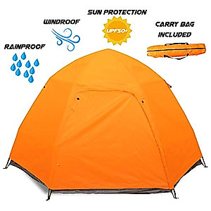 BornTech 1 Minute Instant Easy Setup Pop Up Camping Tent Light Weight Backpacking Tent Waterproof Windproof for Camping, Hiking, Outdoor Festivals, Beach (Fit up to 3 Adults or 6 Kids)