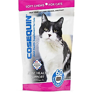 Nutramax Cosequin Joint Health Supplement for Cats - With Glucosamine, Chondroitin, and Omega-3, 60 Soft Chews