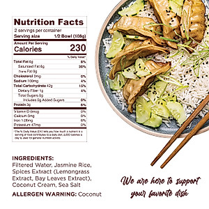 Golden Nest Coconut Rice | Jasmine Rice Infused with Coconut Cream and Spices | All Natural Asian Homemade Style with No Preservatives and Naturally Gluten-Free | Fully Cooked Instant Microwavable Coconut Rice | 7.6 oz bowl x 6pk