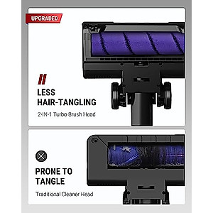 VacLife 25Kpa Cordless Stick Vacuum Cleaner - Cordless Vacuum Cleaner w/Strong Suction, Household Vacuum Cleaner for Carpet and Floor, 6-in-1 Wireless Vacuum w/LED Headlights, Purple (VL732)