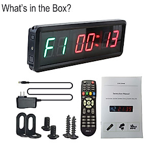 Ledgital Large Workout Clock for Home Gym, 11" Wall Mount Gym Timer Clock with Remote, (1.5-inch Digits, Green+Red)