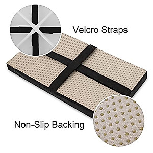 Tromlycs Saddle Stool Cushion Rectangular Bar Stool Seat Cushion Cover Rectangle with Velcro Strap Ties, 18x9.5 inches, 1 Piece, Black