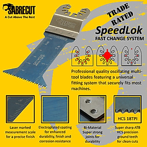 31 x SabreCut BB_SPK31 Premium Fast Fit OMT Mix Blades Case Set for Dewalt Bosch Fein (Non-StarLock) Makita Milwaukee Craftsman Chicago Ryobi Rockwell (HyperLock) Porter Cable Multi Tool Accessories