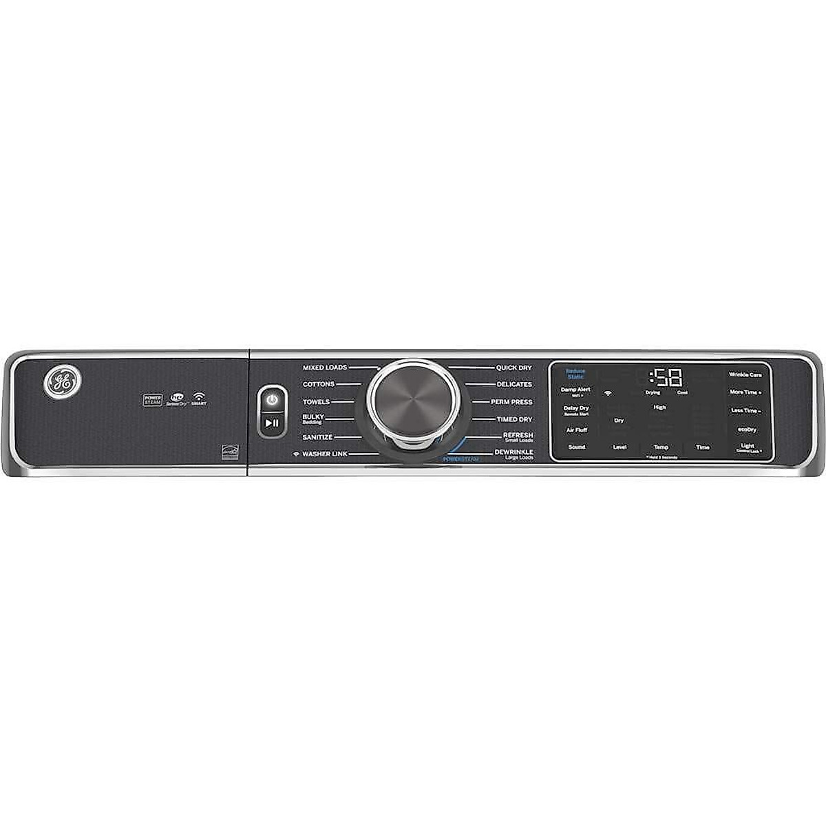 GE GFD85GSPNRS 28" Front Load Gas Dryer with 7.8 cu. ft. Capacity Stainless Steel Drum Built-in WiFi Sanitize Cycle and Damp Alert in Royal Sapphire