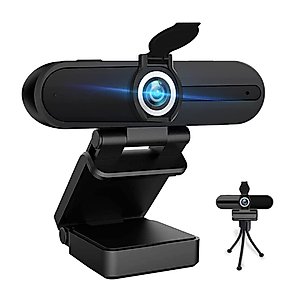 HZQDLN 4K Webcam with Microphone, 8MP Laptop PC Desktop Computer Web Camera, USB Webcams for Video Calling Recording Streaming Video Conference, Webcam with Tripod，Privacy Shutter