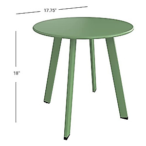 Grand patio Indoor & Outdoor Steel Side Table, Weather-Resistant Round End Table with Square Feet, Small Accen Table Great for Patio, Balcony, Camping