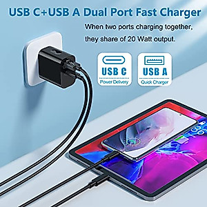 20W USB C Fast Charger+Quick Fast Charger 3.0 Wall Charger, Bangfun 5 Pack Dual Port PD Fast Charging Block Power Adapter Compatible iPhone 14/13/12/11 Pro Max/XR/XS/SE/8/7 Plus, Samsung S20 (Black)