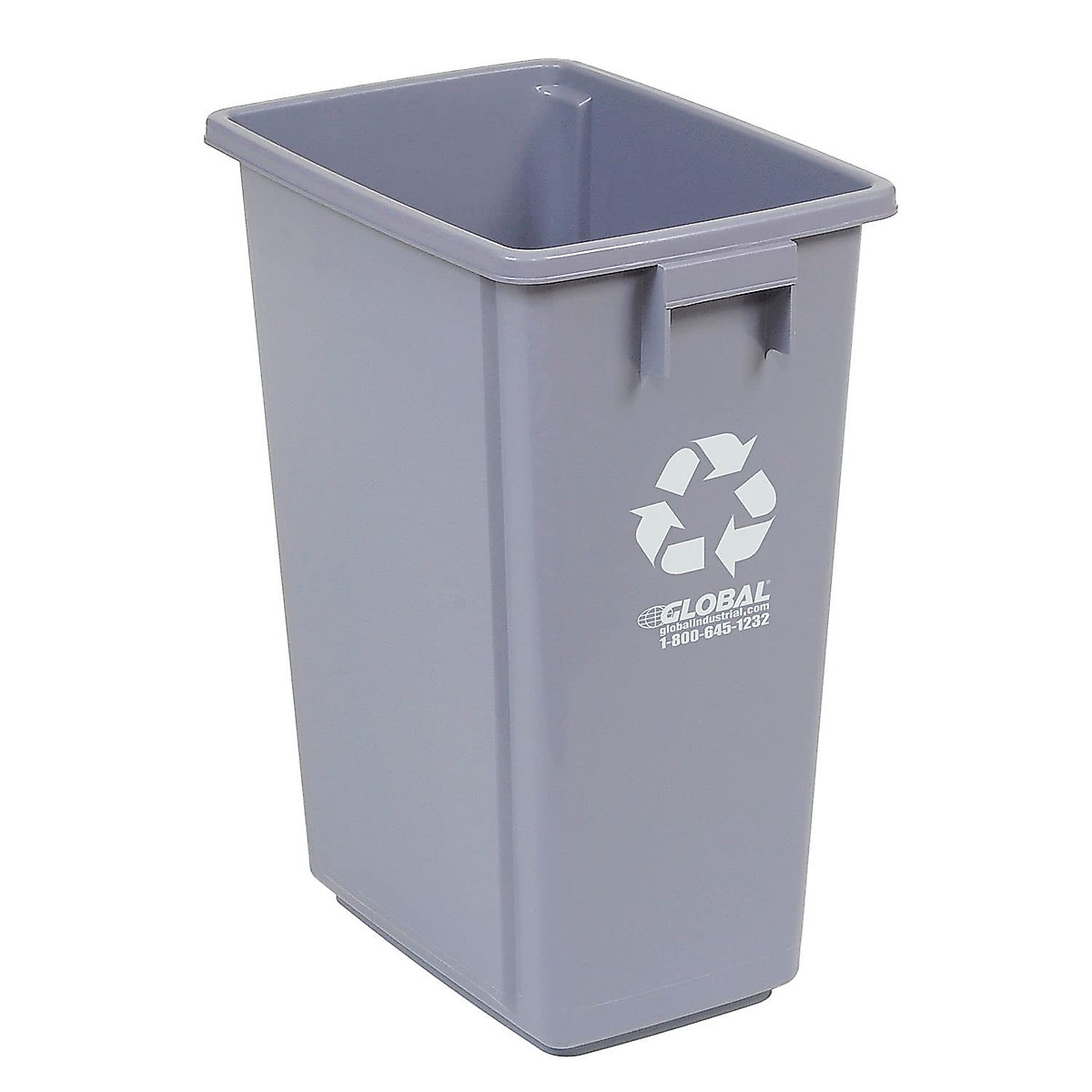 Global Industrial Recycling Container - Gray 15 Gallon 12" W X 18" D X 24" H