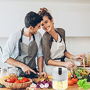 Vshinic Electric Mini Garlic Chopper,Food Processor,Portable Cordless Garlic Mincer Masher,Meat Grinder with USB Charging For Vegetable,Chili,Fruits,Ginger,Baby Food,Seasoning 250ml(White)