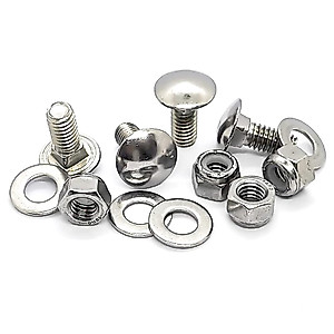 4PK 710-0451 712-04063 Replacement Skid Shoe Bolts Carriage Bolts Nuts and Washers Kit kit for Cub Cadet MTD Snow Blower Skid Shoes 784-5580 712-04063 736-0242 (5/16-18)-3/4"