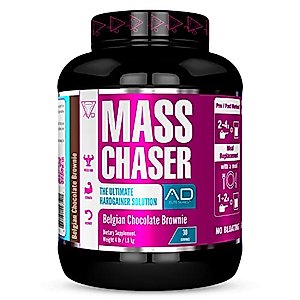 Project AD Mass Chaser, Mass Gainer Protein, Whey Protein and MCT Oil, 500 Calories Per Serving (30 Servings, Belgian Chocolate)