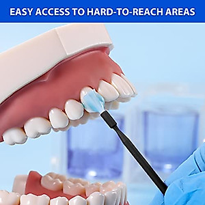 400 Pcs Disposable Dental Micro Applicators Fluoride Applicator with Dispenser, Black Bendable Applicator Brush Microbrush Applicator Tips Dental