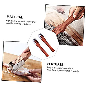 Yardwe 2pcs Fish Scale Brush Hand Tools Seafood Tools Stainless Steel Peeler Fish Skinne Scaler Seafood Scale Scraper Handheld Fish Scaler Fish Remover Removing Fish Scale Tools Fishing