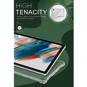 MoKo Case Fits Samsung Galaxy Tab A8 10.5 Inch 2022 (SM-X200/SM-X205/SM-X207), Ultra Clear Soft Flexible Transparent TPU Skin Bumper Back Cover Shell, Clear