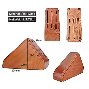 MSY BIGSUNNY 9pcs Knife Block Set, German Steel Kitchen Knife Set with Bone Chopper, Precious Pakkawood Handle for Chef Knife Block Set