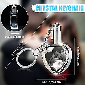 Aolun Custom Crystal Keychain Picture,Personalized Engraved Keyring with LED Light