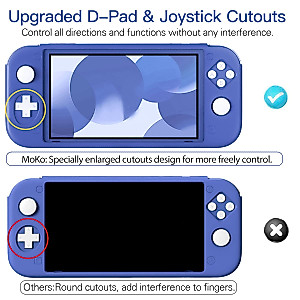 MoKo Protective Case for Switch Lite, Silicone case Protective Rubber Cover Case, Shock-Absorption Anti-Scratch Non-Slip Case Compatible with Switch Lite Console - Blue