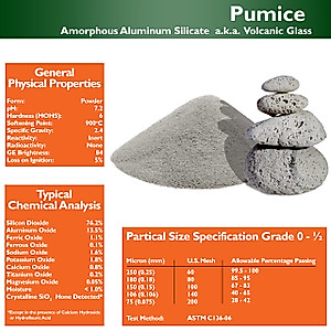 PUMICE - 8 LBS nt wt - Grade: 0-1/2 - dry - granules - exfoliant for scrubs, soaps, toiletries - USA Made - Greener Life Club Box