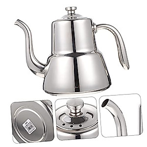 ANDRESLAD 1pc Kettle Hand Brewing Espresso Coffee Machine Coffee Frother Handheld Teapot Coffee Maker Premium Coffee Pot Whistling Espresso Pot Stainless Steel Silver