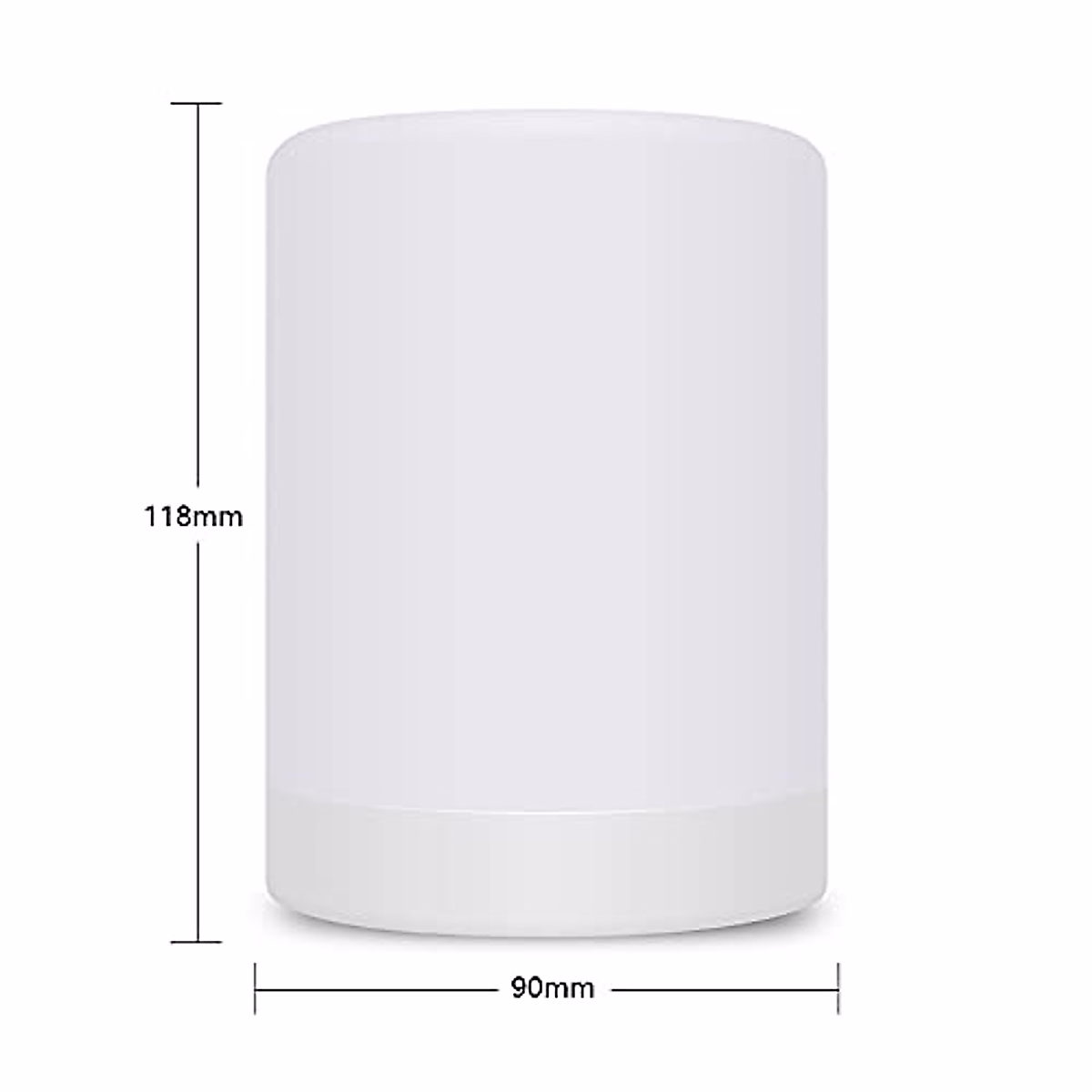 Portable Touch Bedside Nursery Lamp, Night Light,Rechargeable Camping Light, Dimmable Warm Light RGB Color Changing, USB Ports, Night Lights for Bedrooms Kids/Children/Girls, by Zapex 1001 White