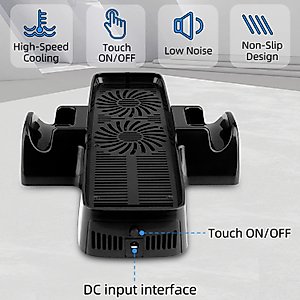 OSTENT 3 in 1 USB Cooling Fan + Console Controller Stand for Microsoft Xbox 360 Slim