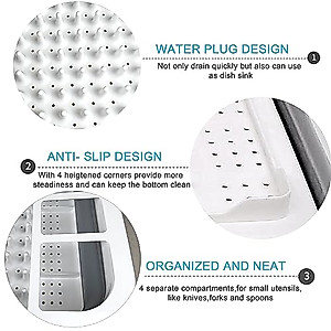 MontNorth Collapsible Dish Drying Rack with Drainboard for Drying Dishes,Foldable Design with Dinnerware Storage Tray for Kitchen Counter RV Camper Accessories