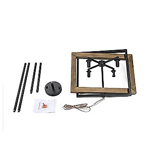 LOG BARN Dining Room Lighting Fixtures Hanging, Farmhouse Chandelier in Distressed Wood and Metal Finish, Black Pendant for Kitchen Island