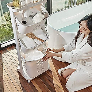 Bretoes Laundry Basket Bathroom Multi-layer Clothes Storage Basket Household Bathroom Simple Storage Shelf Kitchen Shelf Fruit Stand