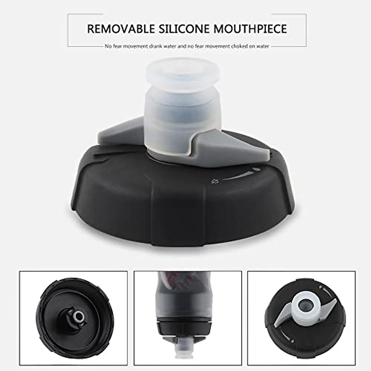 Zsling Bottle Sport Squeeze Insulated Water Bottle 20oz - BPA-Free, Sport & Bike Squeeze Bottle (Black gray-20oz)