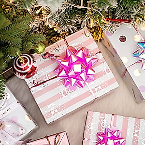 WRAPAHOLIC Wrapping Paper Roll - Rose Gold and Pink Set for Birthday Holiday Wedding Baby Shower - 3 Rolls - 30 inch X 120 inch Per Roll