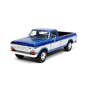 Jada Toys Just Trucks 1:24 1970 Ford F-150 with Rack Die-cast Car Candy Blue, Toys for Kids and Adults