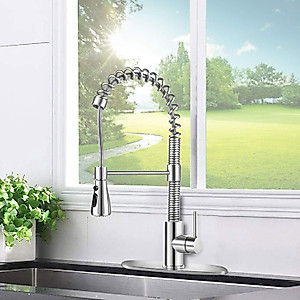 COOLWEST Deck Plate 10Inch for Single Hole Kitchen Sink Faucet Commercial Kitchen Faucet Hole Cover Escutcheon Stainless Steel