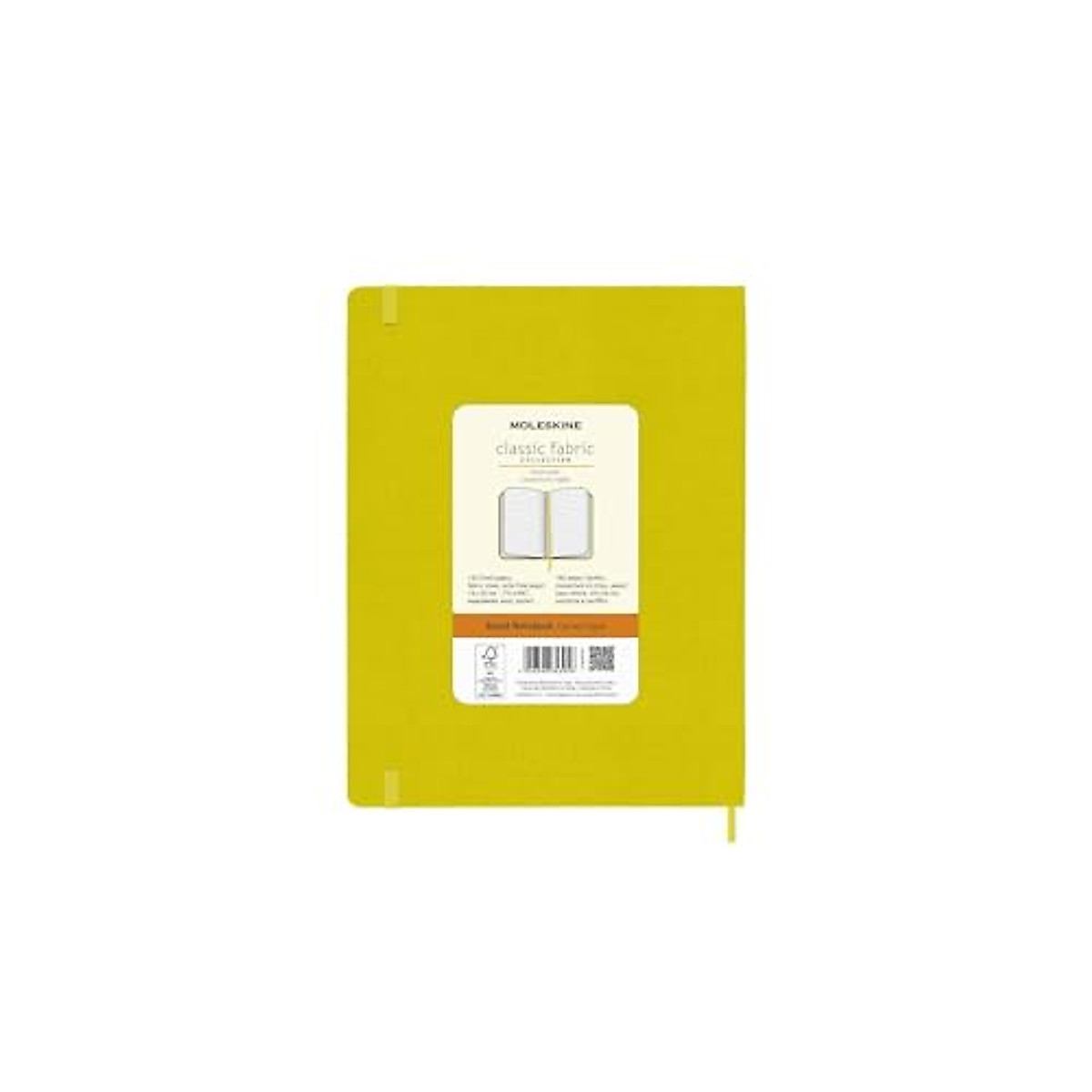 Moleskine Classic Notebook, Hard Cover, XL (7.5" x 9.5") Ruled/Lined, Hay Yellow (Silk), 192 Pages