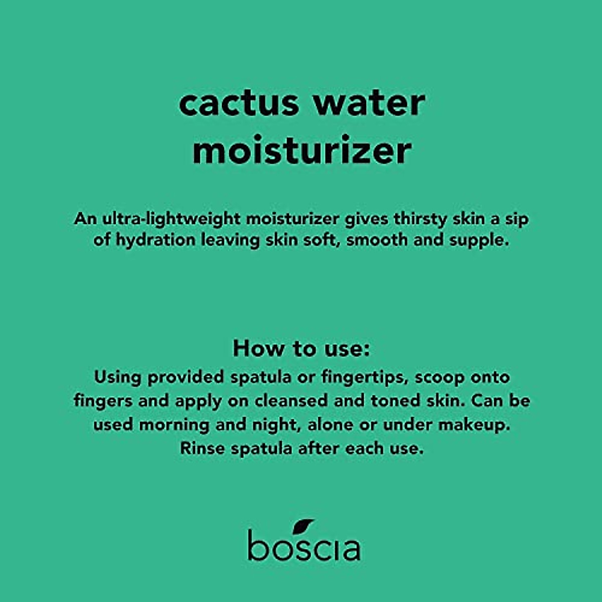 boscia Cactus Water Moisturizer - Vegan, Cruelty-Free, Natural Skin Care - Hydrating Face Moisturizer Made with Aloe Vera Gel and Cactus - For Combination to Oily Skin - 1.61 Fl Oz