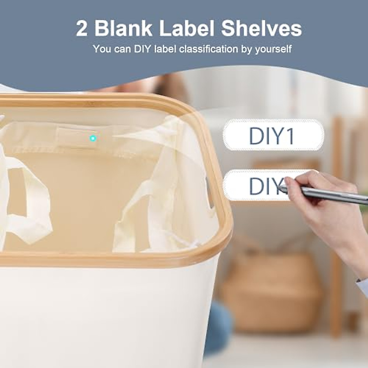 Laundry Hamper 2 Section, 160L Extra Large Laundry Basket with Lid, Double Hampers with 2 Removable Bags for Bathroom, Bedroom, Home, Toy Organizer, Beige