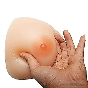 TC-GFR 1 Pair Triangle Silicone Mastectomy Breast Form Bra Insert Pads and Enhancement, Prosthetic Breast for Transgender,10X/3600g/1pair